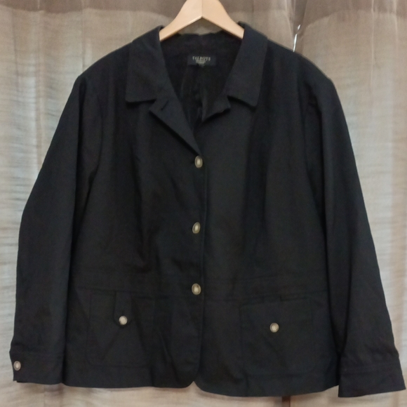 Talbots | Jackets & Coats | Talbots Black Lined Big Button Rain Jacket ...